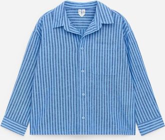 Arket Hemd Aus Leinen Und Baumwolle -Blau