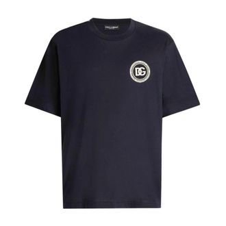 Dolce & Gabbana DG Logo Grafik T-Shirt - - Tops - Herren - Blau - M