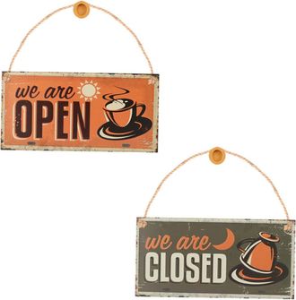 Lurrose 2 Stück Teiliges Vintage Holzschild mit Seil zum Aufhängen Rustikale Holzdeko für Bar und Zuhause Dekoratives Retro Wandplakat Leicht und Praktisches 