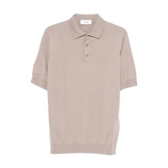 Lardini Feinstrick-Poloshirt mit kurzen &Auml;rmeln - - Tops - Herren - Grau - S