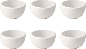 Villeroy & Boch NewMoon Kaffeeobertasse ohne Henkel, 6 Stück, modern gestaltete Tasse für besonderen Kaffeegenuss, Premium Porzellan, spülmaschinenfest, weiß, Porcela