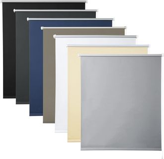 Woltu Verdunkelungsrollo ohne Bohren, Thermo Verdunkelungsrollo mit Kette, Sichtschutz, f&uuml;r T&uuml;ren und Fenster, 120 x 120 cm, Grau