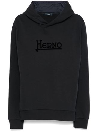 Herno hoodie en coton - Bleu