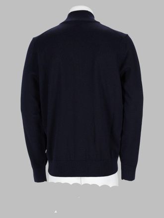 HUGO BOSS Virgin Wool Cardigan - Blue