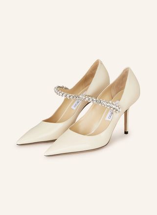 Jimmy Choo London Slingpumps Bing 85 Mit Schmucksteinen weiss