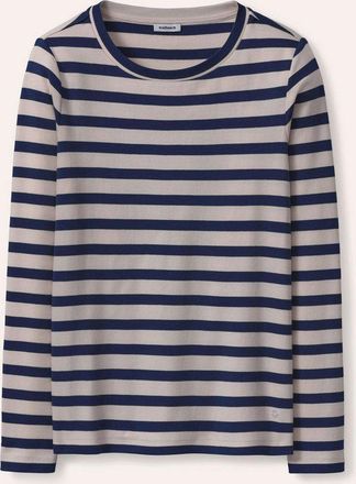 Walbusch Langarmshirt Damen Baumwollshirt mit Ringel Rundhals Langarm, pflegeleicht
