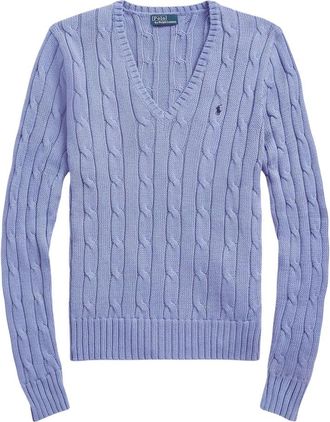 Ralph Lauren Femme, Pulls, Bleu, Taille: 38 FR Cable Knit Logo Sweater