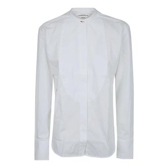 Victoria Beckham Femme, Blouses et Chemises, Blanc, Taille: 34 FR Chemise &agrave; D&eacute;tails de Bavoir Double