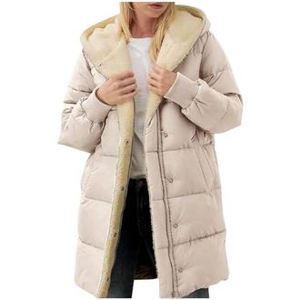 Generic Manteaux dhiver pour femme - Doubl&eacute;s en polaire Sherpa - Parka &agrave; manches longues avec capuche, abricot, XXL