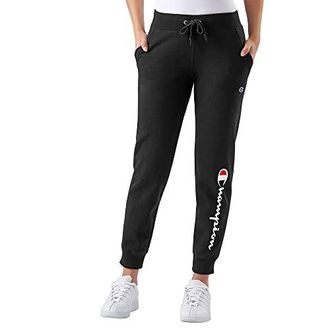 Champion Powerblend, Fleece Joggers, Comfortable Pants for Women, 29 (Plus Pantalons, Script Noir, M Femme