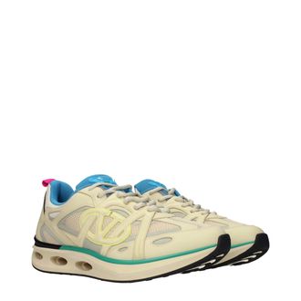 Valentino Garavani Mens Beige Fabric Athletic Sneakers