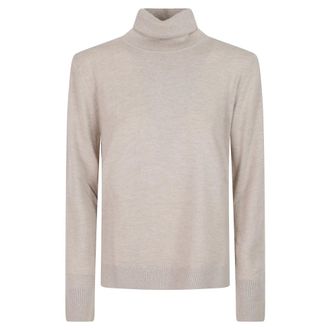 Max Mara Pull &agrave; col roul&eacute; Allegra - Femme - Pulls - Beige - Taille: 40 FR