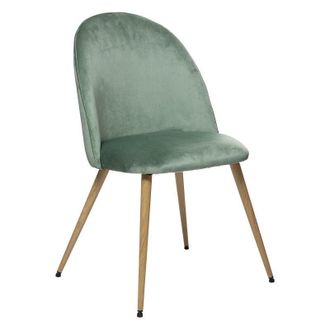 Atmosphera Lot de 2 chaises velours Slano Atmosphera - Couleur: C&eacute;ladon