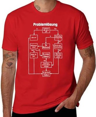 Generic Fun Probleml&ouml;sung T-shirt pour homme, Rouge, L