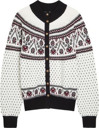 Khaite cardigan en maille intarsia - Blanc