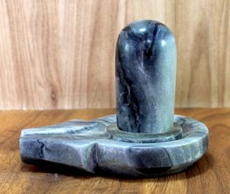 Kleo Marmor Stein Shiva Lingam Shiv Leng Idol Murti Statue (4.25 Grau)