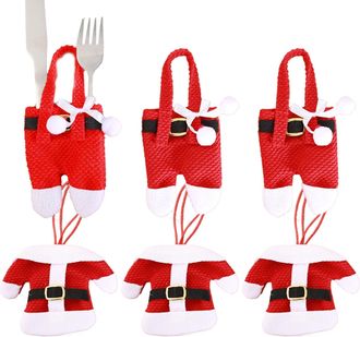 Generico Bestecktaschen f&uuml;r Weihnachten - Dekoration mit Weihnachten, Geschirrtaschen | f&uuml;r Weihnachtsfeiern, Gabel, Tisch, Abendessen, Restaurant, Hotel, L&ouml;ff