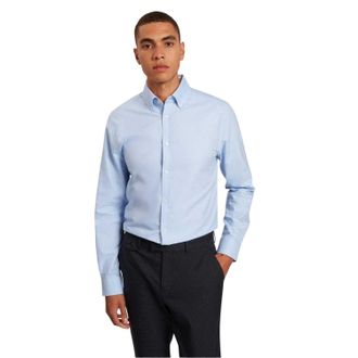 Ted Baker Herren-Oxford-Hemd mit normaler Passform, langen &Auml;rmeln und Knopfleiste (Blassblau)