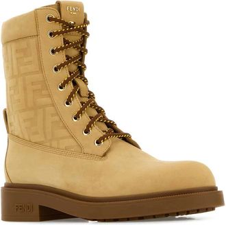 Fendi Embossed Calf Leather Boot - Beige