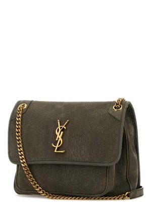 Saint Laurent Womens Dark Grey Suede Medium Niki Shoulder Bag Zincgrey Borse A Tracolla