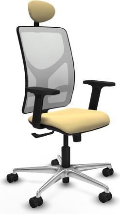 Piqueras y Crespo Stuhl mit Lendenwirbelst&uuml;tze, mit 2D-Armlehnen und festem Kopfteil, ausgestattet mit Sincro 3 Positionen und Schneideschaum, mit Rollen von 65 mm, Nyl