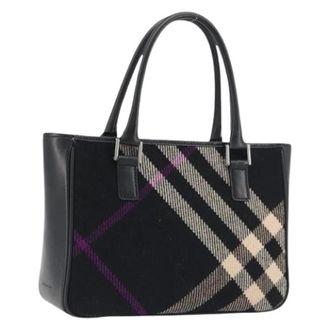 Burberry Pre-owned Vintage Woll Tote Bag - - Pre-owned - Damen - Schwarzk - ONE SIZE