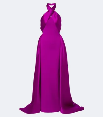 Solace London Robe longue Rumi en cr&ecirc;pe et satin
