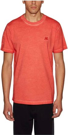 Helmut Lang Homme, Tops, Orange, Taille: 2XL Logo T-Shirt
