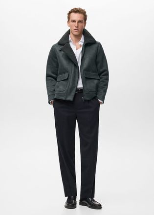 Mango Doubleface-Jacke mit Innenfutter aus Kunstshearling grau - Herren - XXL - MANGO MAN