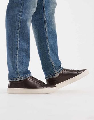 Asos Leder-Sneaker in Braun-Brown