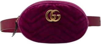 Gucci Sac banane matelass&eacute; en velours Pre-owned - Femme - Pre-owned - Violet - Taille: ONE Size