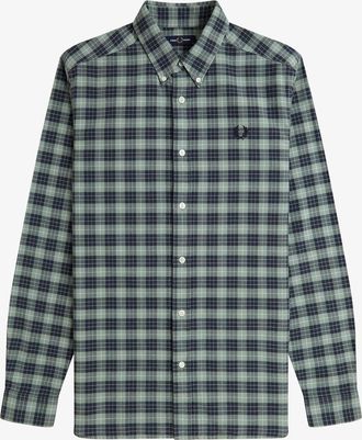 Fred Perry Baumwollhemd mit Karomuster und Button Down-Kragen in