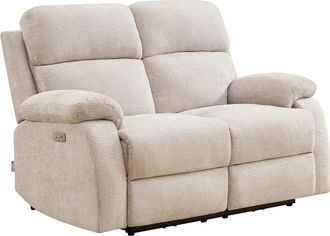 Vente-Unique 2-Sitzer-Sofa elektrisch mit Massagefunktion - Chenille-Stoff - Beige - KOCENI