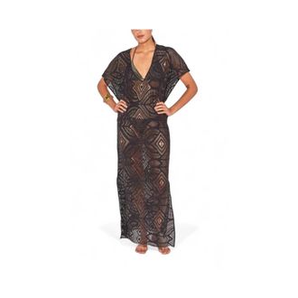 Beliza Langer H&auml;kel-Kaftan - - Dresses - Damen - Schwarzk - L
