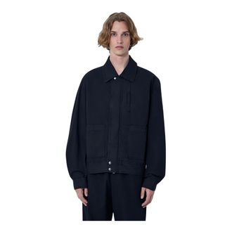 Dries Van Noten Homme, Vestes, Noir, Taille: XL Veste en coton avec fermeture &agrave; boutons-pression