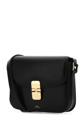 A.P.C. Womens Black Leather Small Grace Crossbody Bag Lzz Vache Borse A Mano