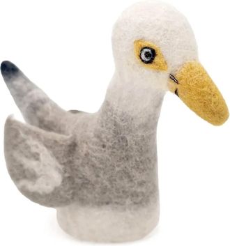 NEPALAYA Artisan Community - EW-173 - Eierwärmer, Silbermöwe, Filz, Handarbeit, 16cm x 12cm x 6cm