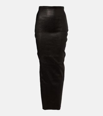 Rick Owens Midirock Dirt Pillar aus Leder