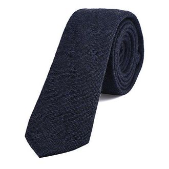 DonDon Fine cravate de coton pour hommes 6 cm - bleu nocturne Taille unique