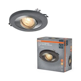 Osram Concrete LED Spot GU10 Dunkel 4,5W Satin-Nickel, Beton-Optik, Aluminium, Einzigartige Materialkombi, 3er-Set
