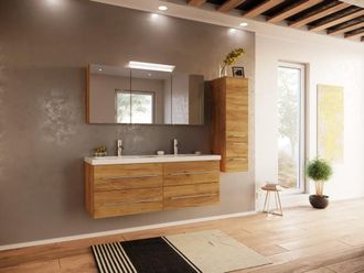 Magnolia Home Badm&ouml;belset Persepolis XL 3-teilig Spiegelschrank Seitenschrank