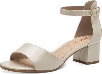 Jana Damen Sandalen mit Absatz Festlich Vegan, Beige (Beige Patent), 37 EU
