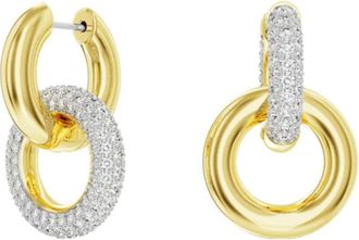 Swarovski Ohrringe - Dextera hoop earrings, Asymmetrical design, Interl - Gr. unisize - in Wei&szlig; - f&uuml;r Damen