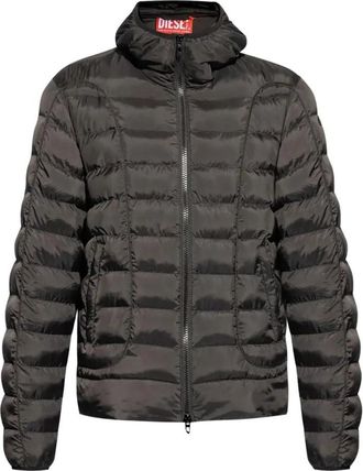 Diesel Homme, Vestes, Noir, Taille: XL Veste Rembourr&eacute;e &agrave; Capuche