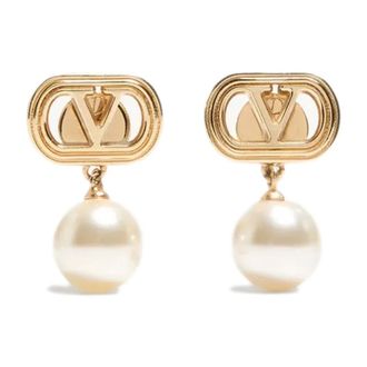 Valentino Garavani Femme, Accessoires, Jaune, Taille: ONE Size Boucles dOreilles VLogo Signature