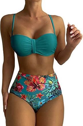 Generic Ensemble bikini pour femme &eacute;l&eacute;gant et sexy - Deux pi&egrave;ces - Triangle - Col en V - Maillot de bain push-up - Maillot de bain incurv&eacute; - Haut de bikini - 