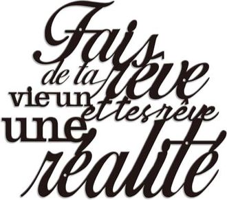 Generic D&eacute;coration Murale en M&eacute;tal Noir, Sculptures Murales en fer de Lettres Inspirantes, D&eacute;coration Murale de 30CM Pour Salon, Chambre, Cuisine Int&eacute;rieure e