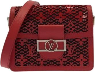 Louis Vuitton Sac bandouli&egrave;re mini Dauphine en dentelle Monogram Pre-owned - Femme - Pre-owned - Rouge - Taille: ONE Size
