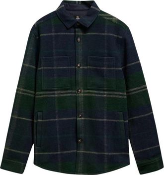 Barbour Woodlane Brushed Check Overshirt - - Jackets - Herren - Blau - L