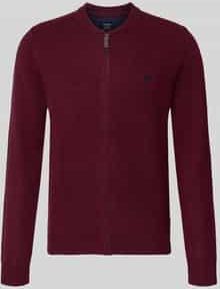 Mc Neal Regular Fit Strickjacke aus reiner Wolle mit Logo-Stickerei